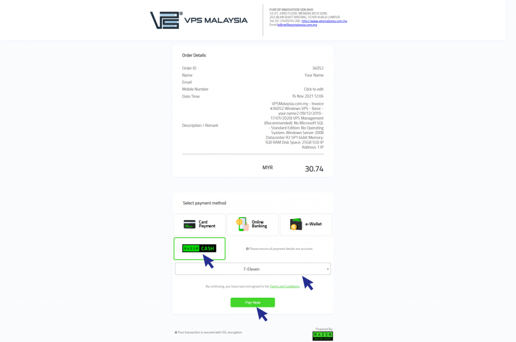 Payment Methods | Credit Card, PayPal, Bitcoin, Boost | VPS Malaysia