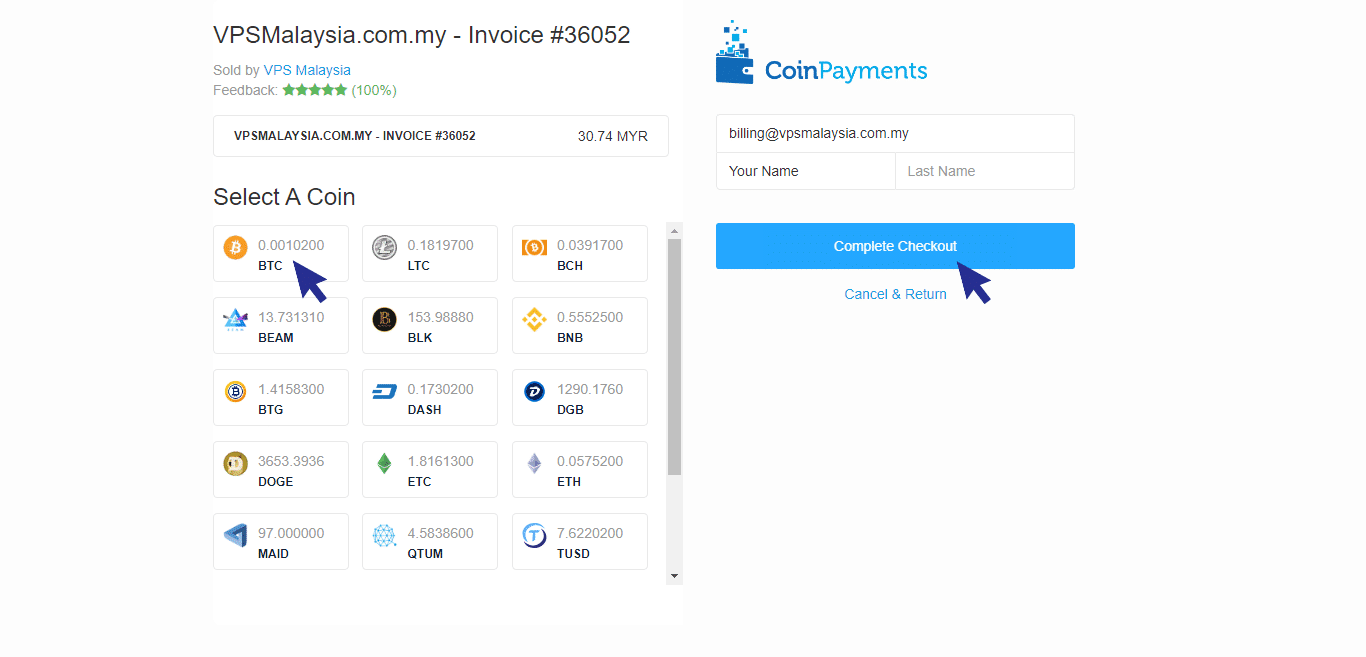 Payment Methods | Credit Card, PayPal, Bitcoin, Boost | VPS Malaysia
