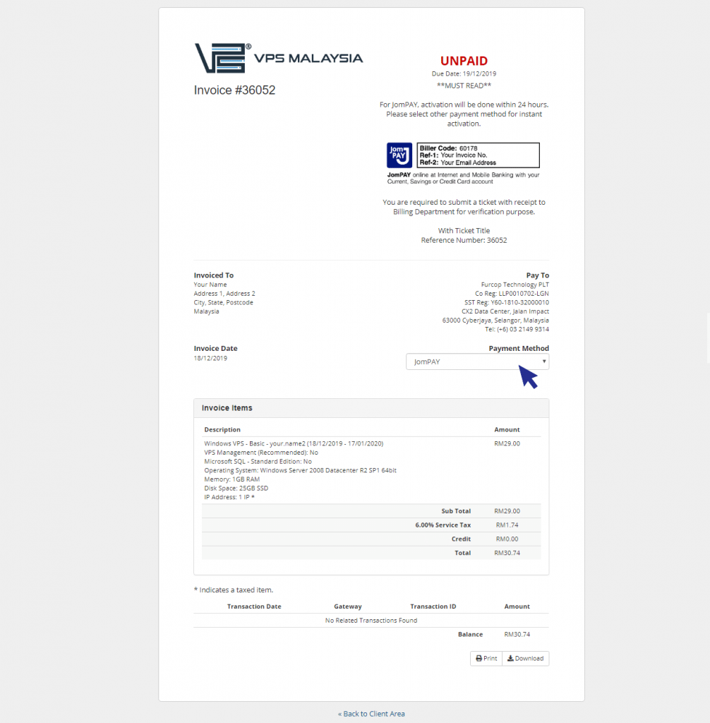 Payment Methods | Credit Card, PayPal, Bitcoin, Boost | VPS Malaysia